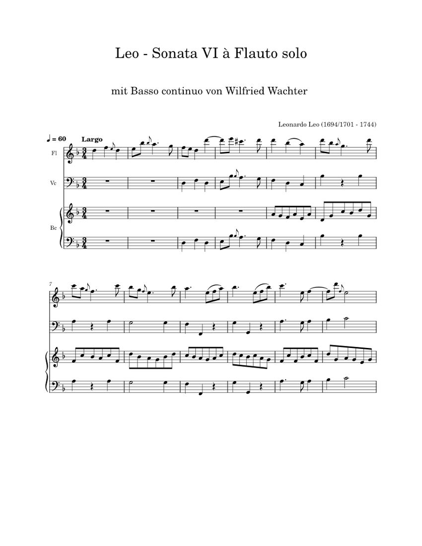 Leo_-_Sonata_VI Sheet music for Harpsichord, Flute, Cello (Mixed Trio ...