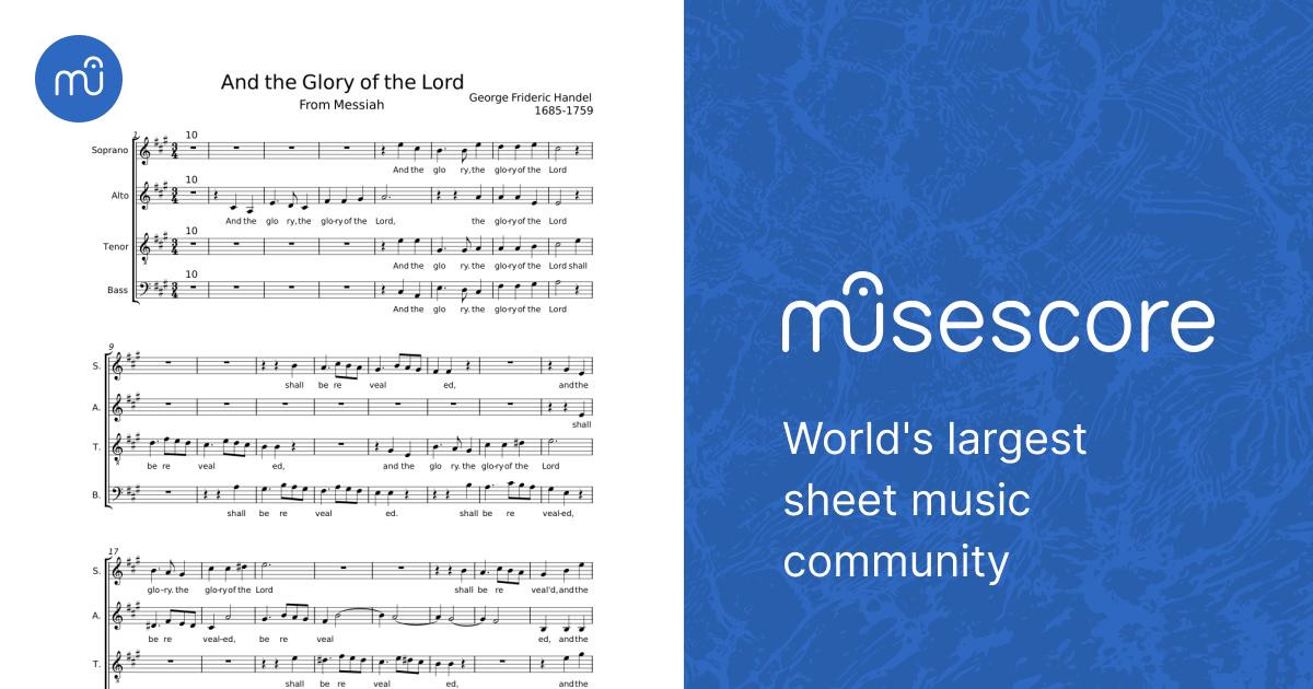 And the Glory of the Lord - George Frideric Handel Sheet music for Bass ...