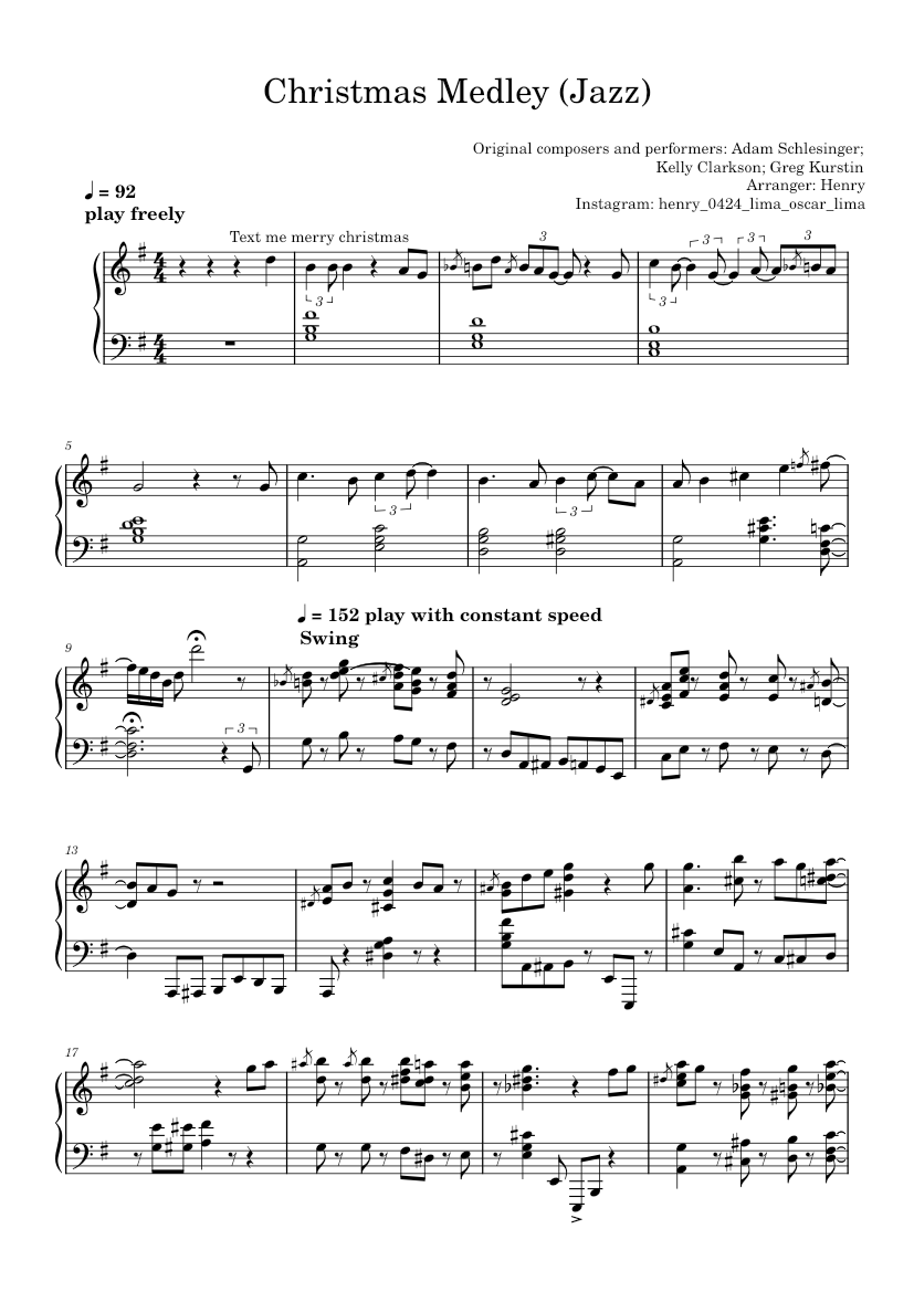 Christmas Medley (Jazz) Sheet music for Piano (Solo) | Musescore.com
