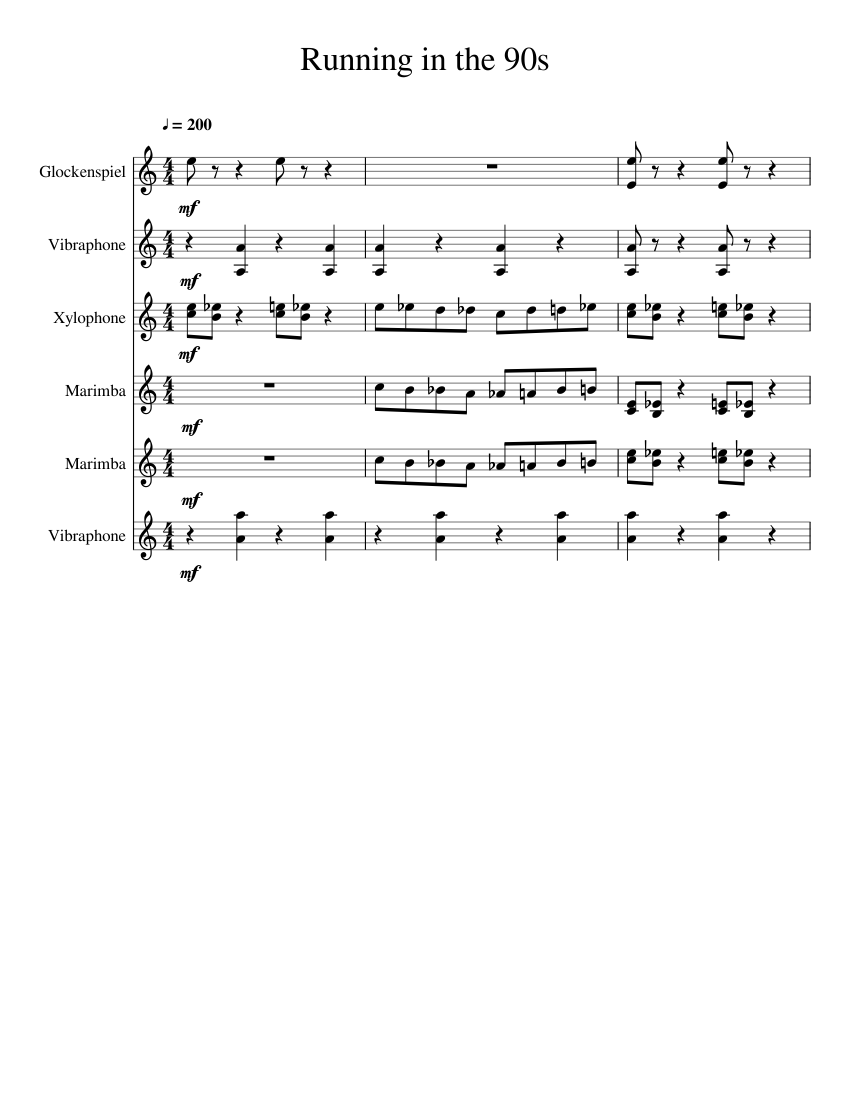 Wherj Sheet music for Vibraphone, Glockenspiel, Marimba, Xylophone (Percussion Ensemble ...