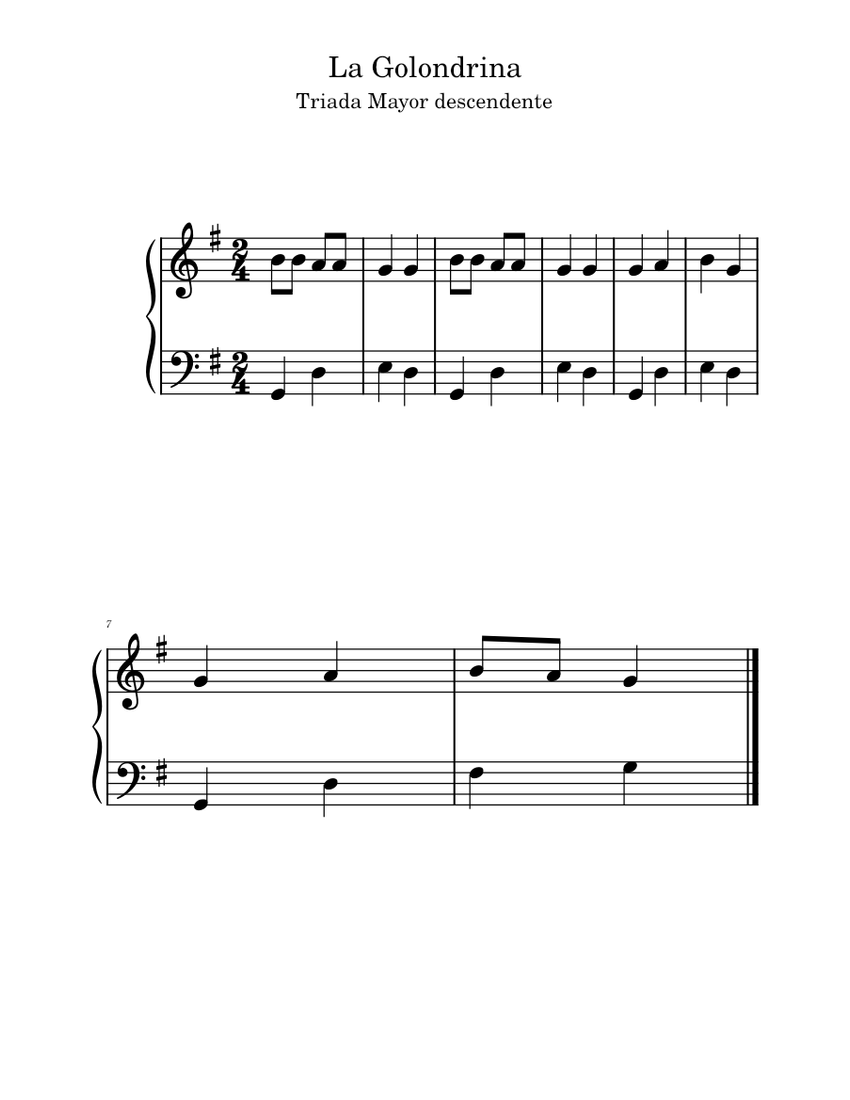 La Golondrina Sheet music for Piano (Solo) Easy | Musescore.com