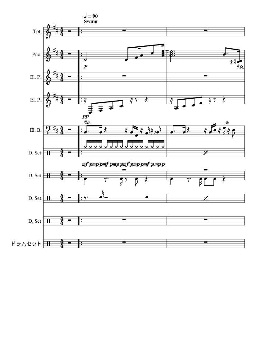 Moonlight (composition, jazz hip hop) Sheet music for Piano, Bass ...