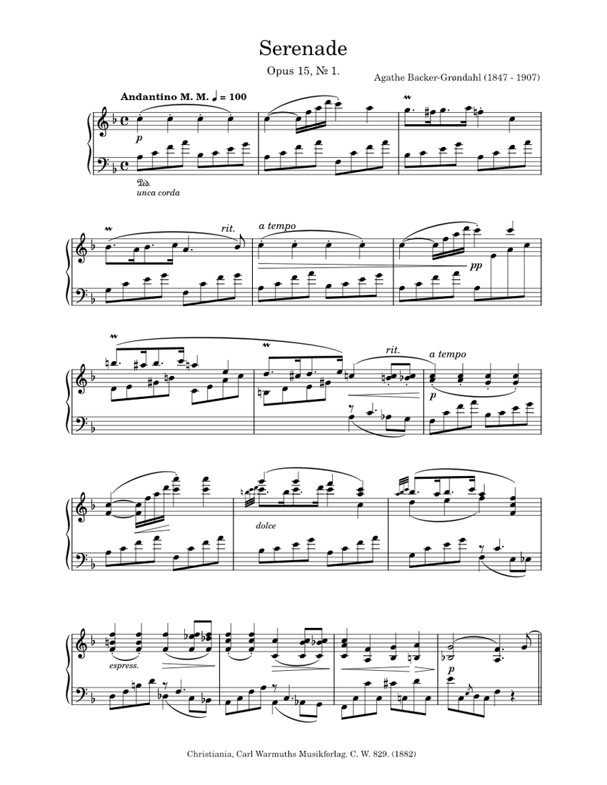 Serenade Sheet music for Piano (Solo) | Musescore.com
