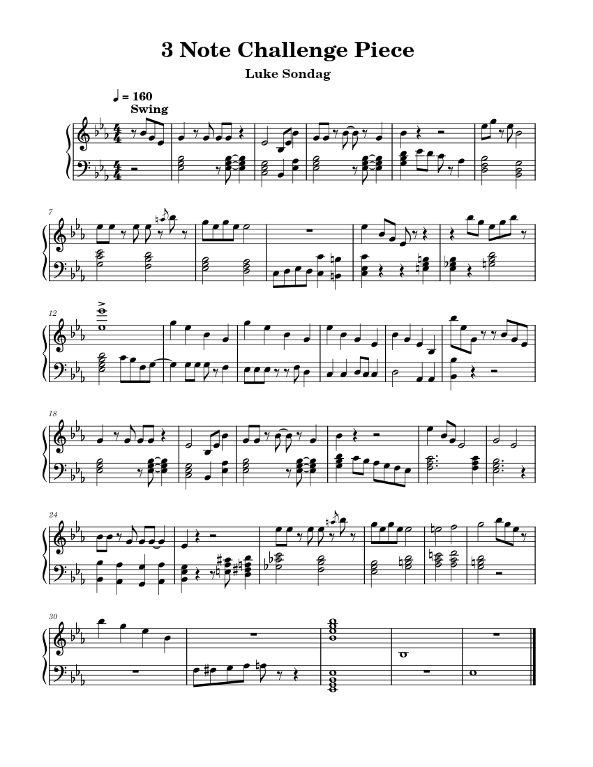 30 Minute 3 Note Piece Sheet music for Piano (Solo) | Musescore.com