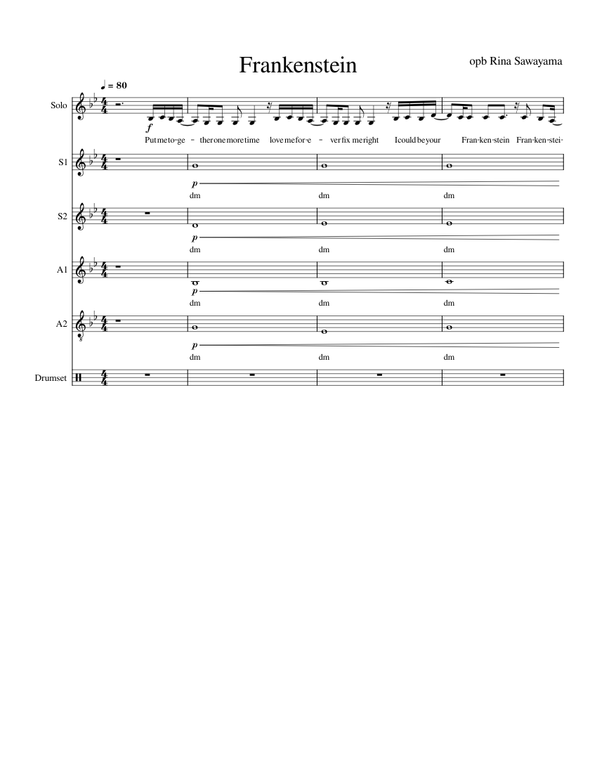 Frankenstein - ICCAs copy Sheet music for Piano, Drum group (Mixed ...