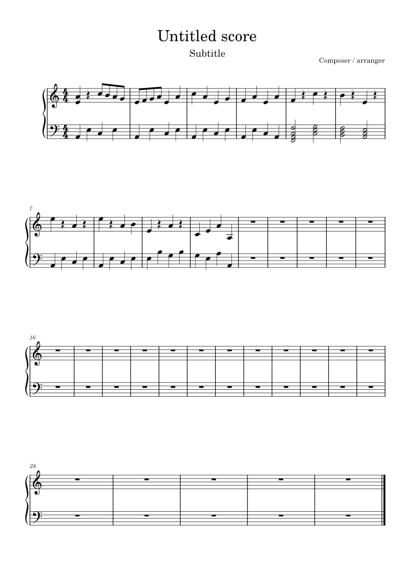 Aolian tune Sheet music for Piano (Solo) Easy | Musescore.com