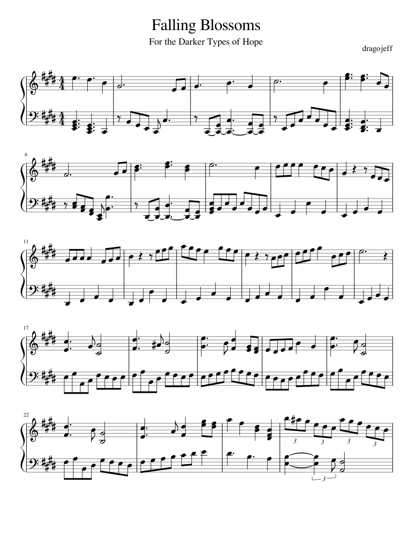 Falling Blossoms Sheet music for Piano (Solo) | Musescore.com