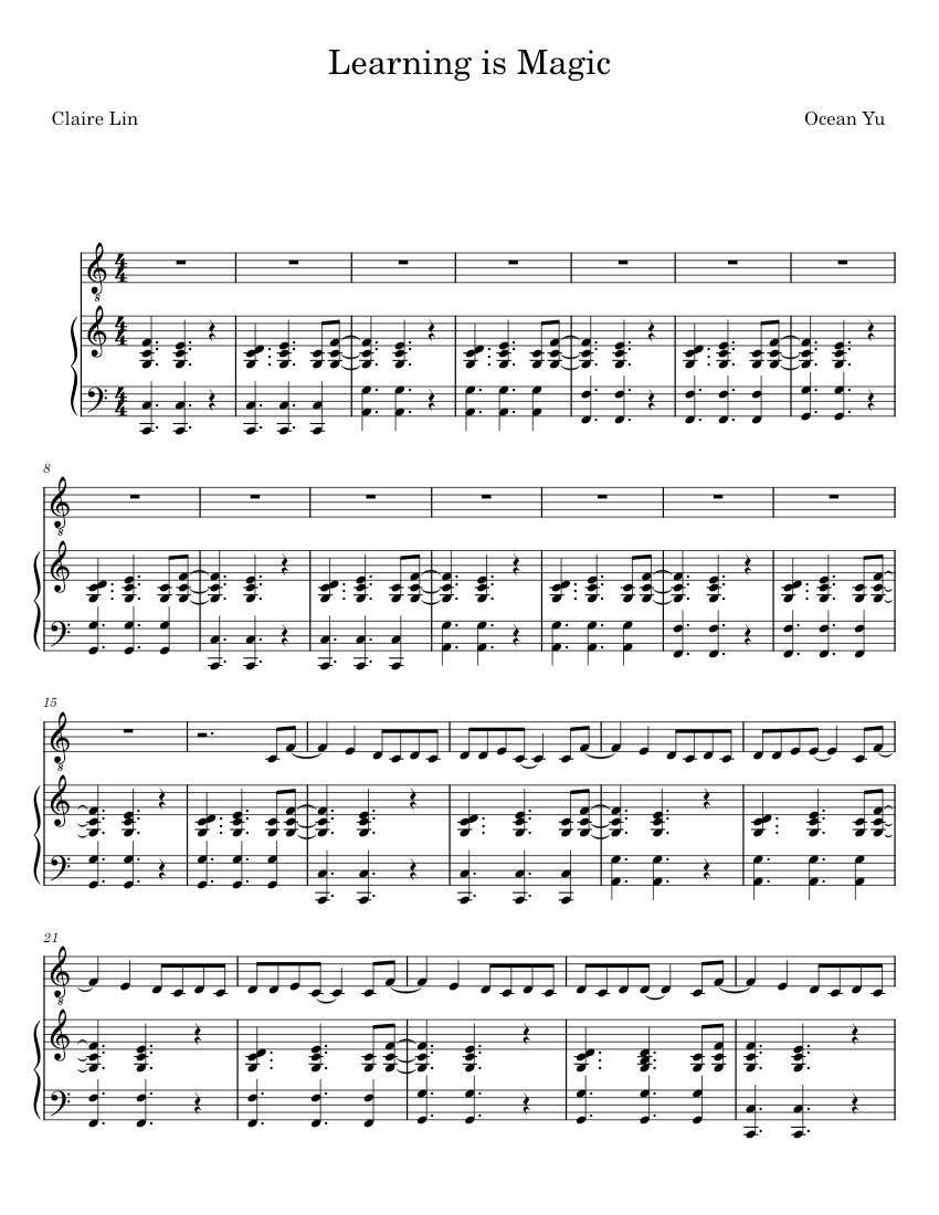 Learning is Magic Sheet music for Piano, Synthesizer (Mixed Duet ...