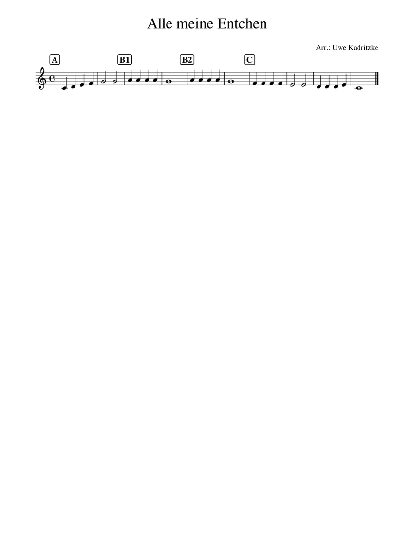 Alle meine Entchen Sheet music for Piano (Solo) | Musescore.com