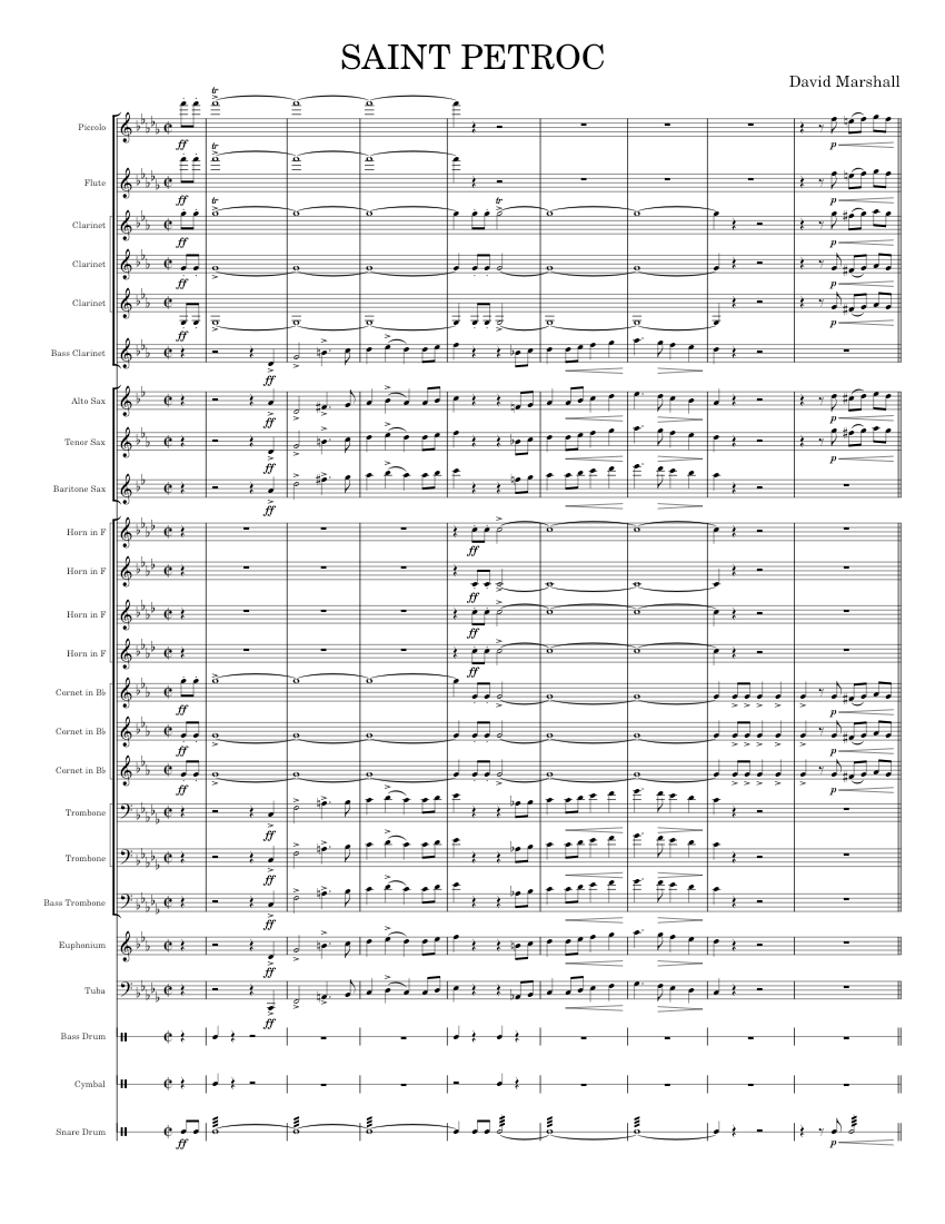 Saint Petroc March – David Marshall Sheet Music for Trombone, Tuba ...
