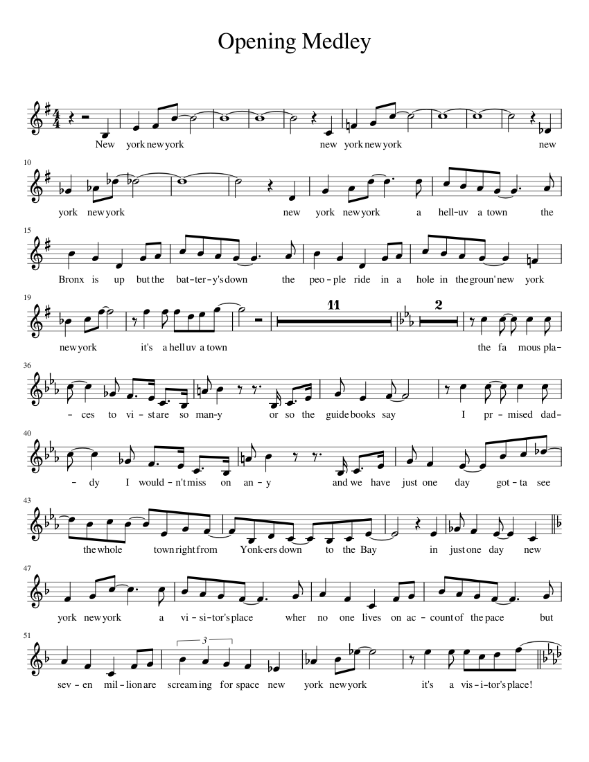 Opening Medley Sheet music for Piano (Solo) | Musescore.com