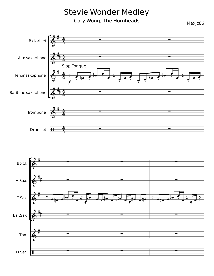 Stevie Wonder Medley (feat. The Hornheads) - Cory Wong Sheet music for ...