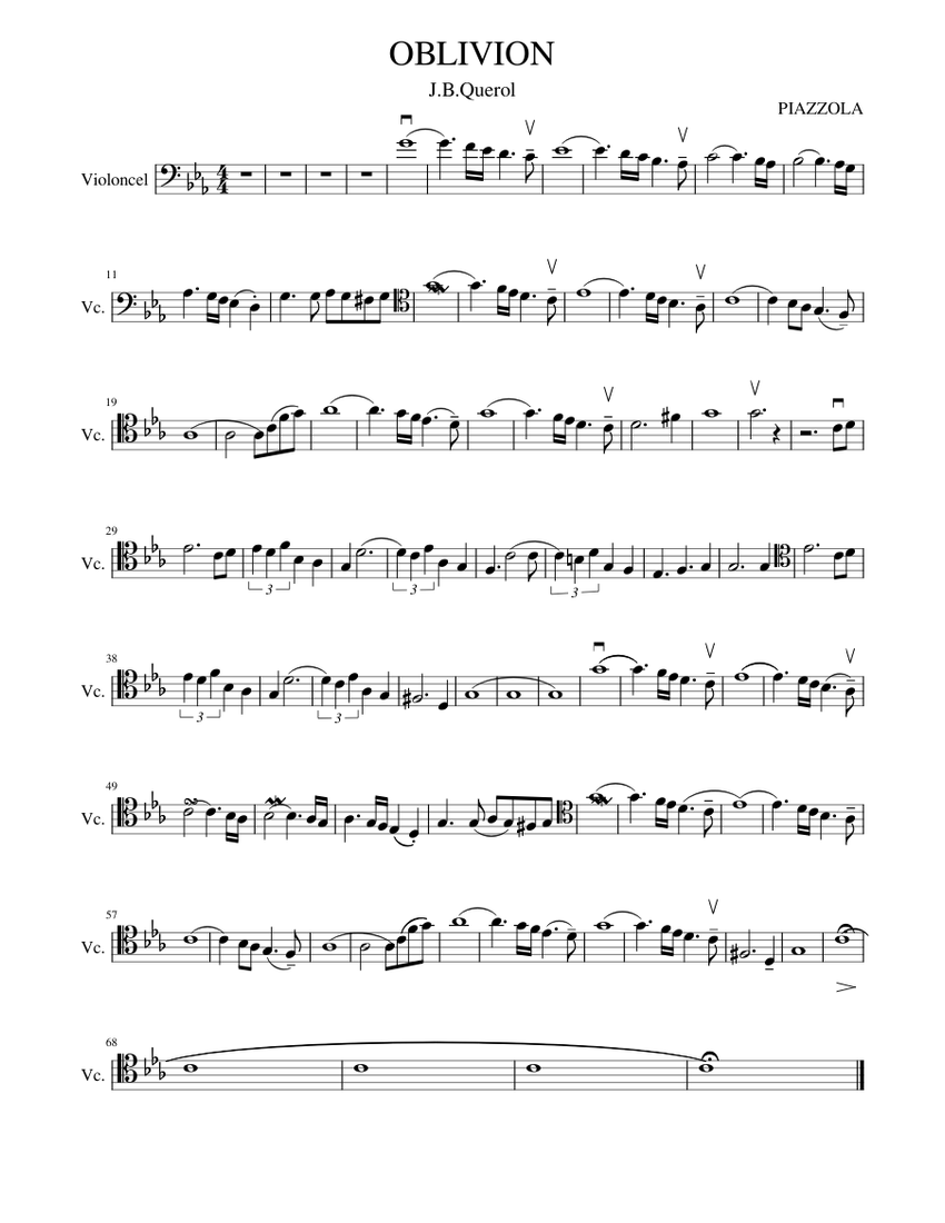 OBLIVION_CELLO_PIANO Sheet music for Cello (Solo) | Musescore.com