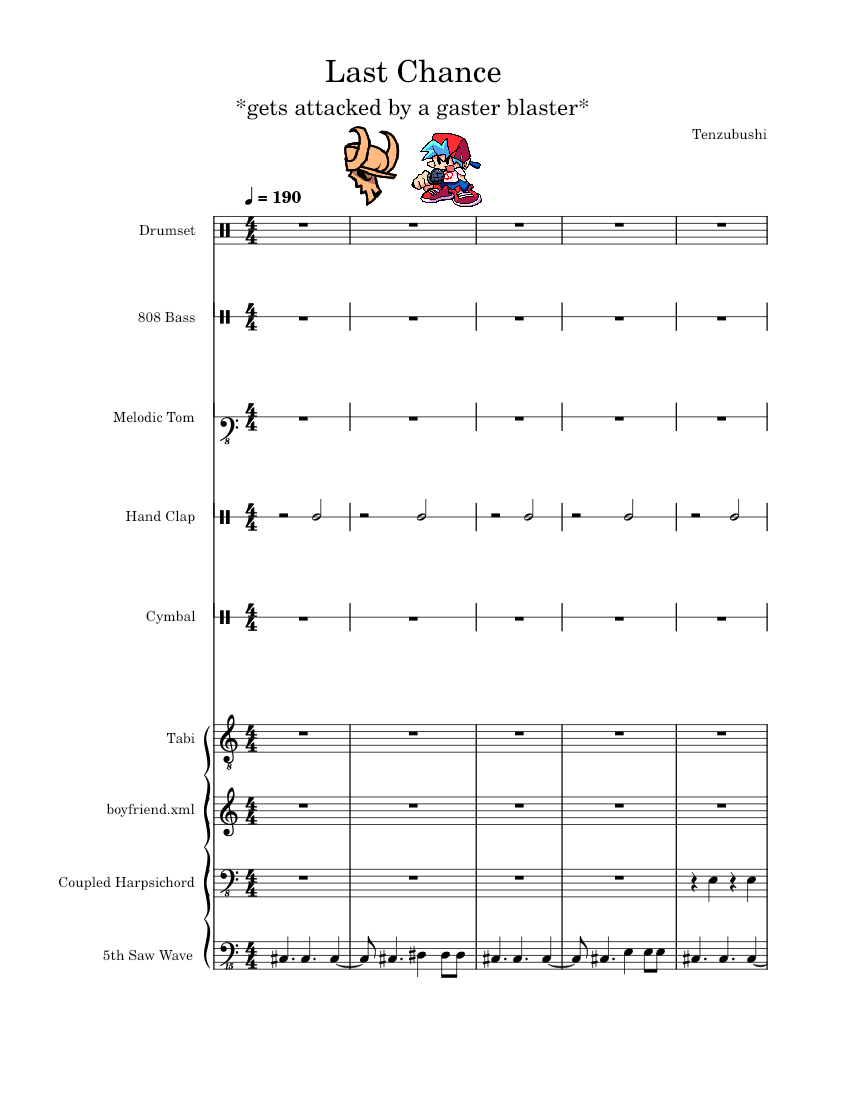 Last Chance – Tenzubushi [Friday Night Funkin'] Sheet music for Piano ...