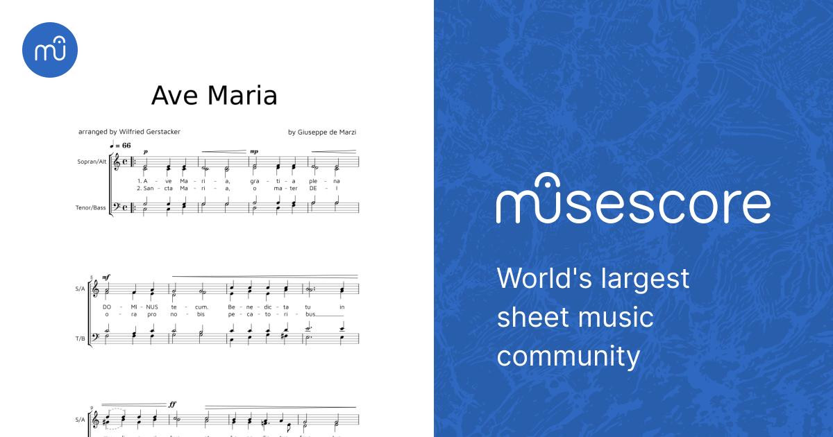 Ave Maria (Bepi de Marzi) Sheet music for Synthesizer (Choral) | Musescore.com