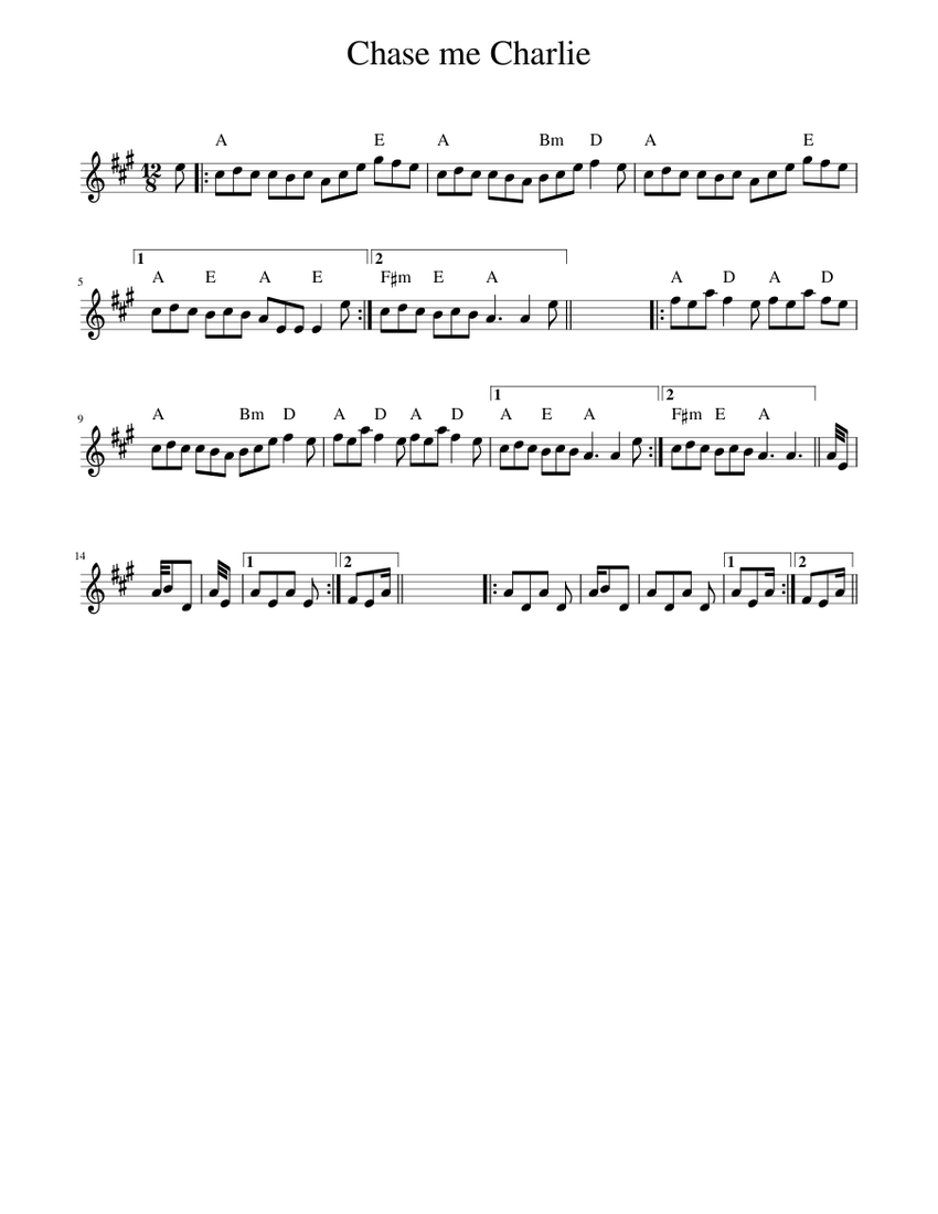 Chase me Charlie Sheet music for Piano (Solo) | Musescore.com