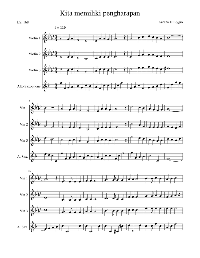 Kita memiliki pengharapan Sheet music for Violin (Mixed Trio) | Musescore.com