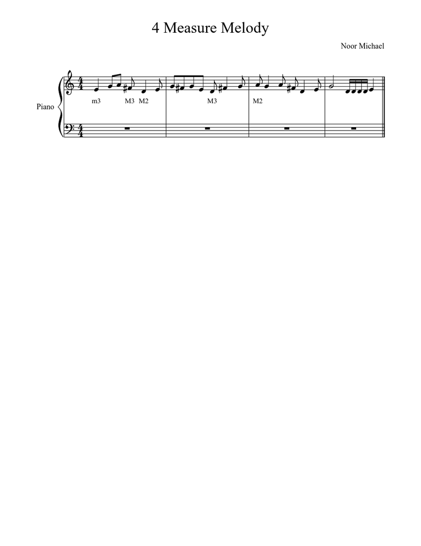 4 Measure Melody Sheet music for Piano (Solo) | Download and print in ...