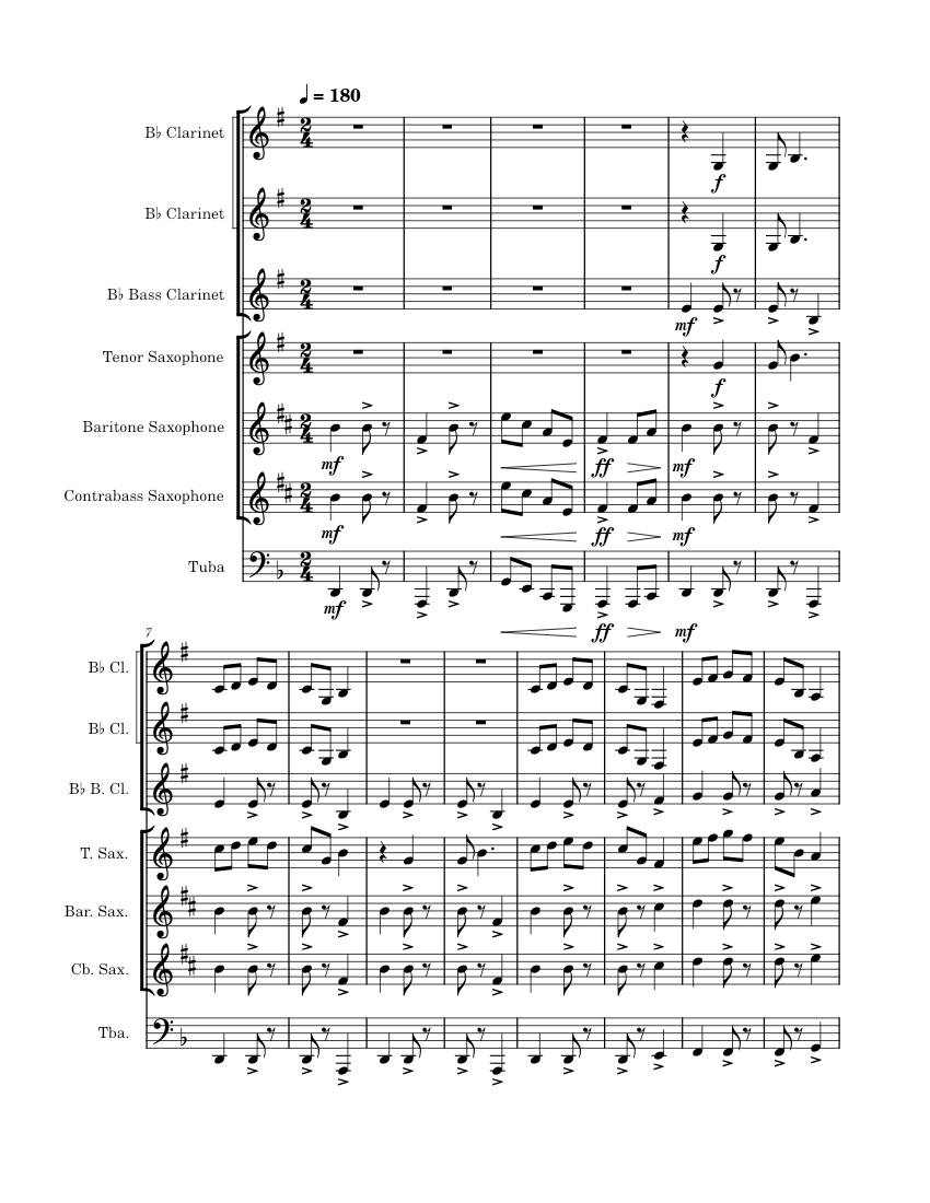 weird walk Sheet music for Tuba, Clarinet in b-flat, Clarinet bass ...
