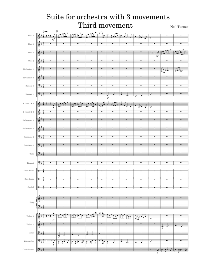 Suite for orchestra with 3 movements - Third movement Sheet music for ...