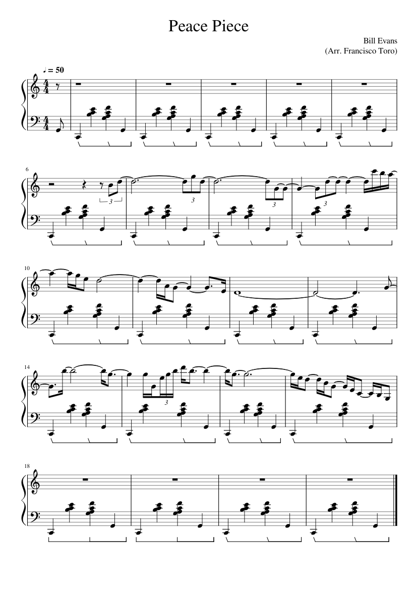 Peace_Piece Sheet music for Piano (Solo) Easy | Musescore.com