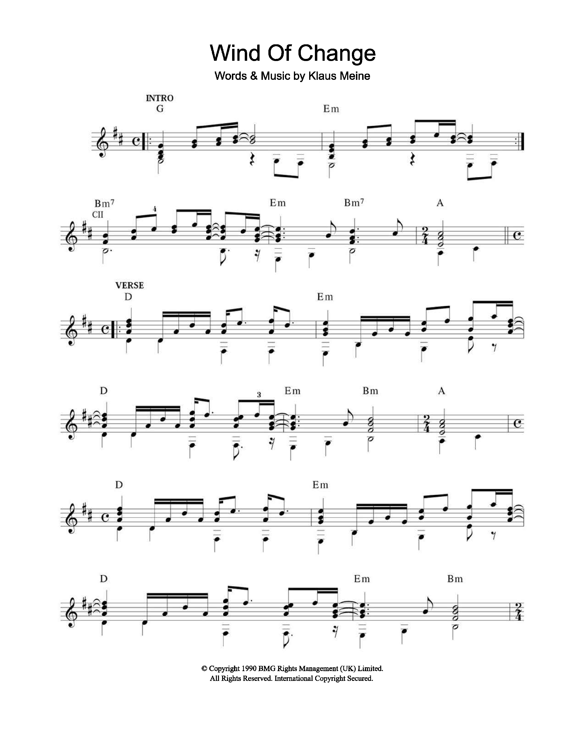 Play Official version of Wind of change sheet music by Scorpions for Guitar | MuseScore.com