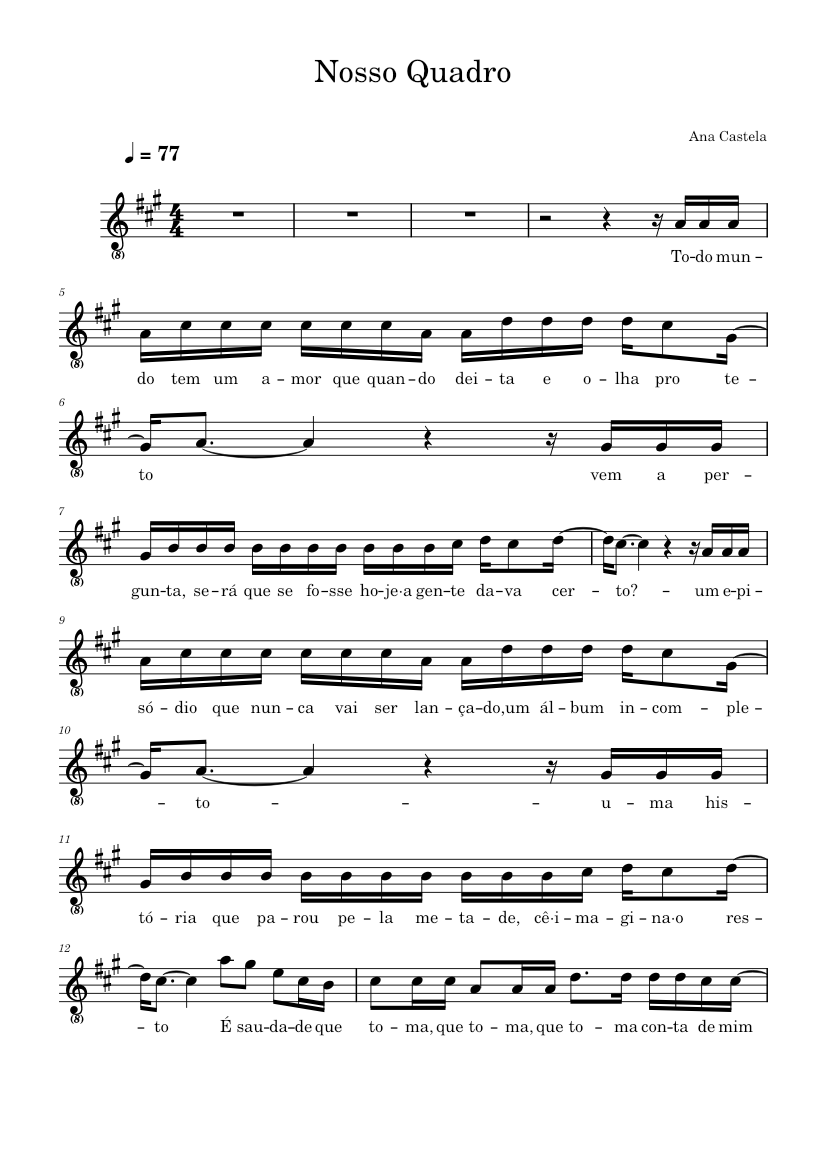 Nosso quadro - Ana Castela Sheet Music for Piano (Piano-Voice) easy ...