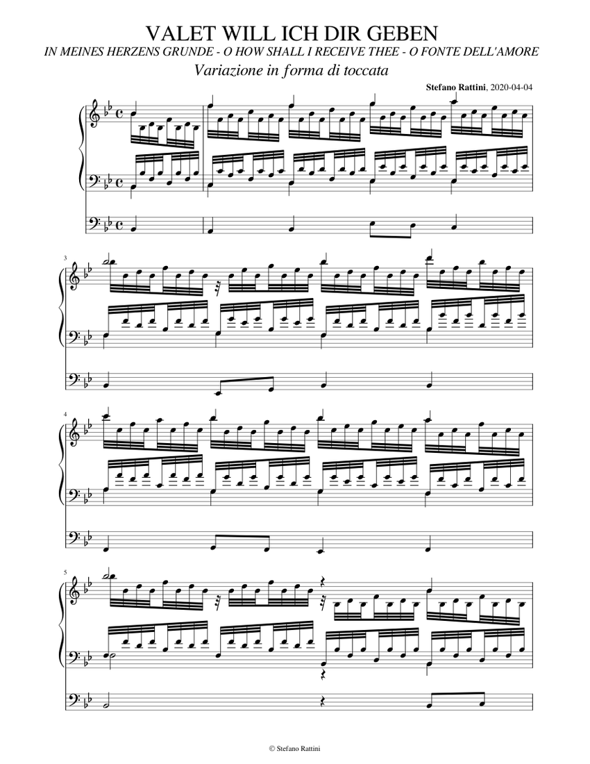 Valet will ich dir geben-O How Shall I Receive Thee-O fonte dell'Amore ...