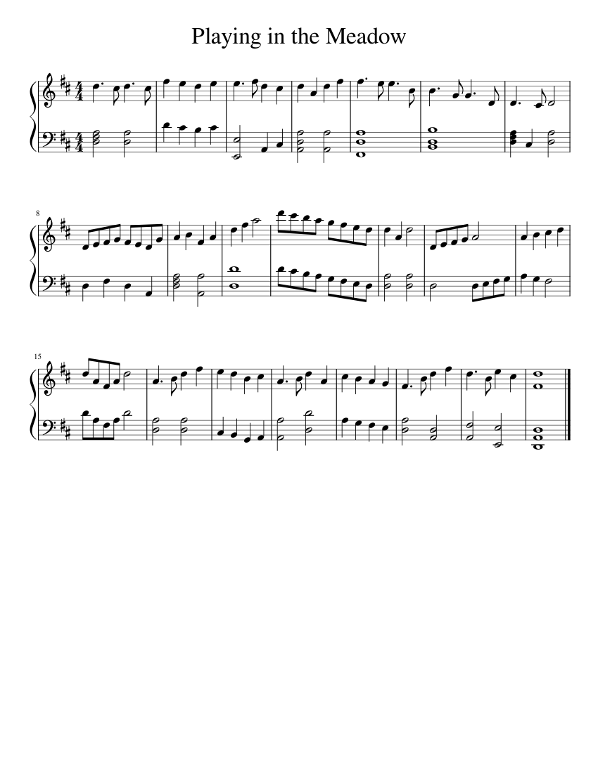 Playing in the Meadow Sheet music for Harp (Solo) | Musescore.com