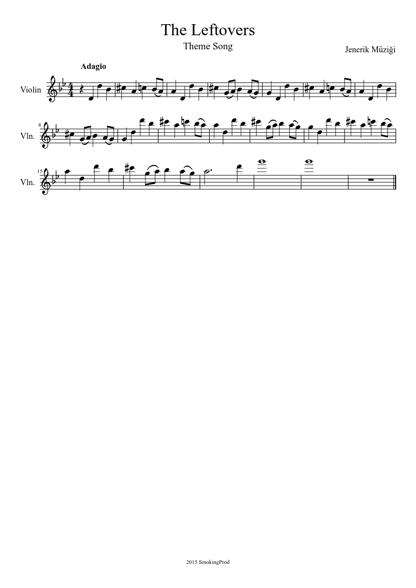 The Leftovers - Theme Song Sheet music for Violin (Solo) | Musescore.com