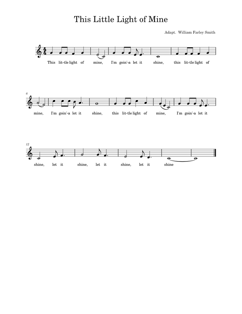 This little light of mine – Misc Praise Songs Sheet music for Piano ...