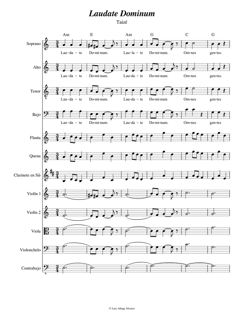 Laudate Dominum Sheet music for Soprano, Alto, Tenor, Bass voice & more ...