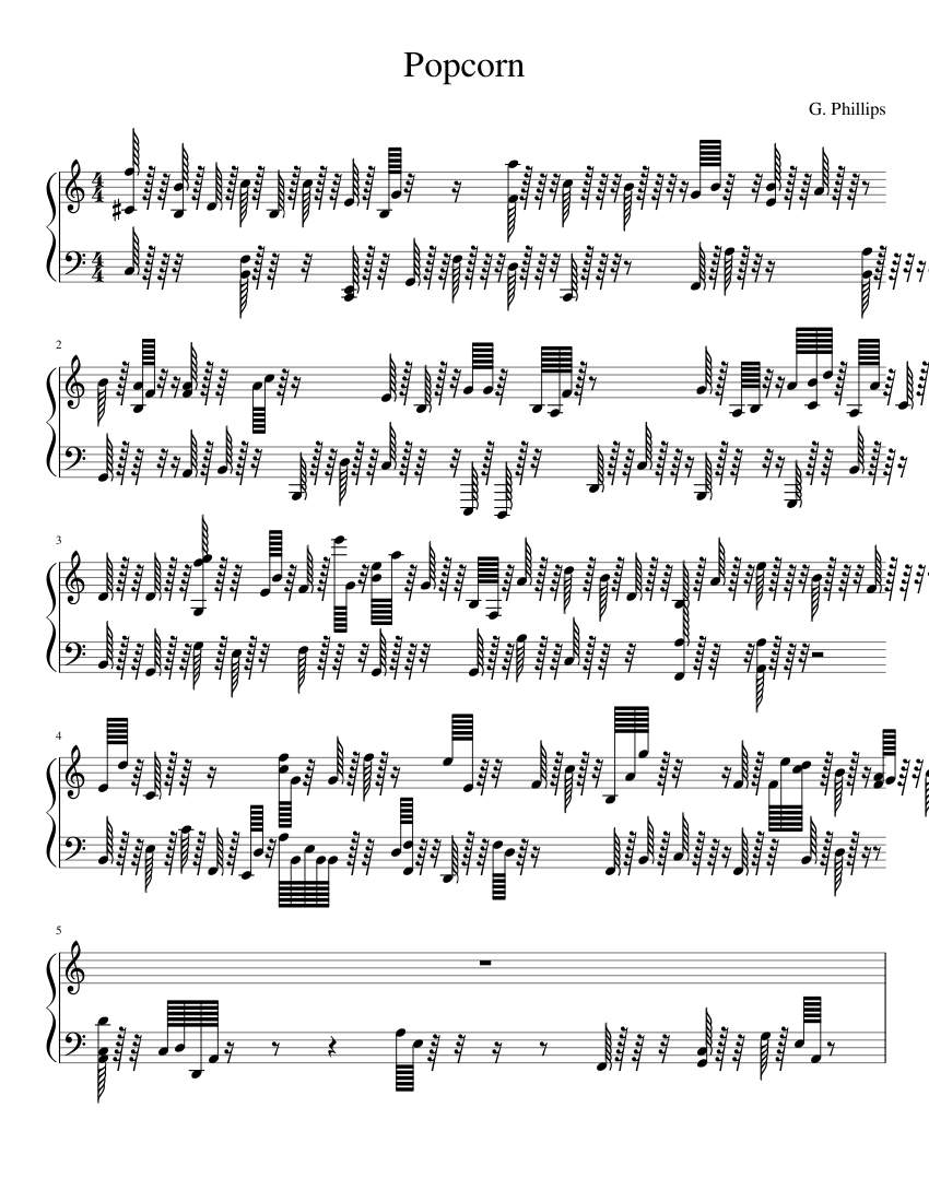 Popcorn Sheet Music for Piano (Solo) | MuseScore.com