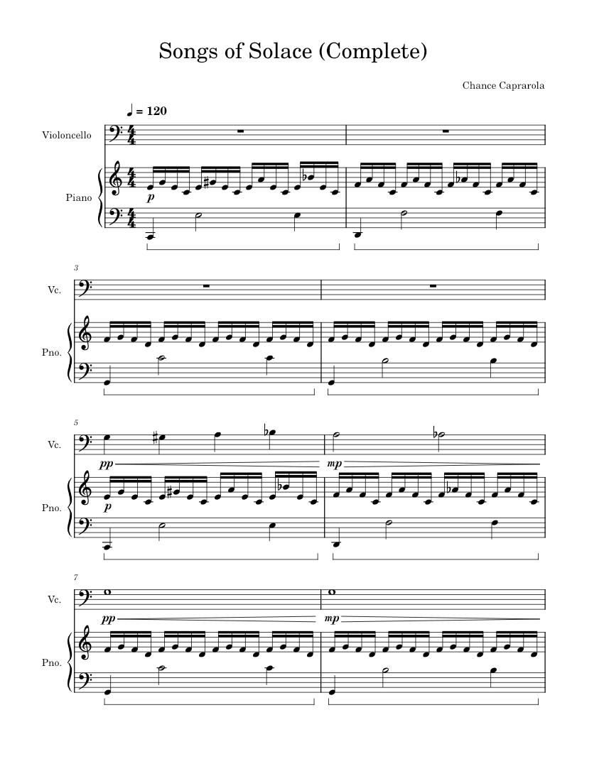 Songs of Solace (Complete) Sheet music for Piano, Cello (Solo ...