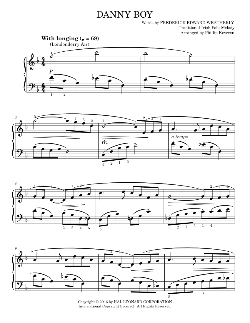 Play Official version of Danny boy Sheet Music by Misc Traditional for ...