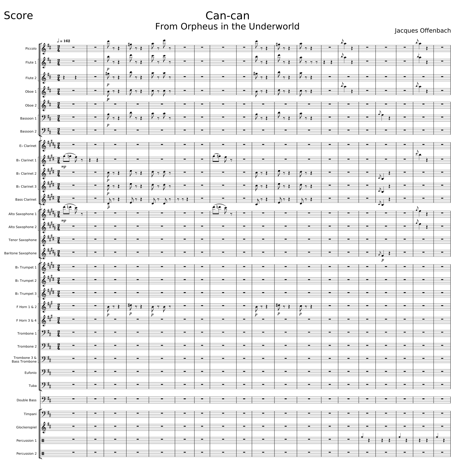 Can Can - Jacques Offenbach Sheet music for Piano, Trombone, Euphonium ...
