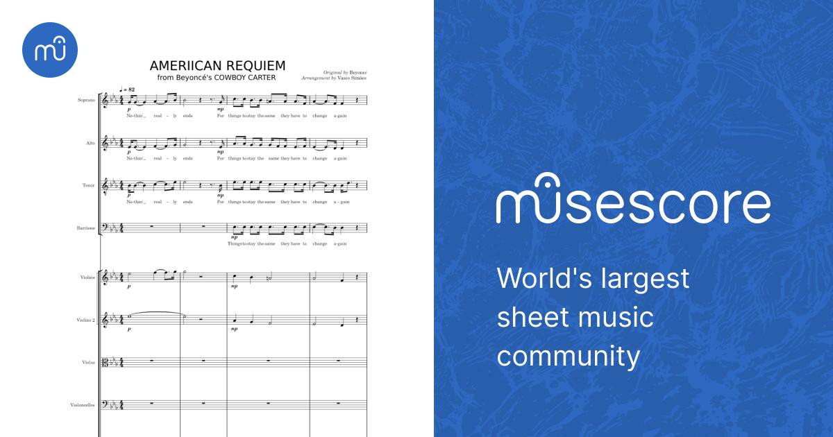 AMERIICAN REQUIEM (Intro) - Beyoncé Sheet music for Strings group ...