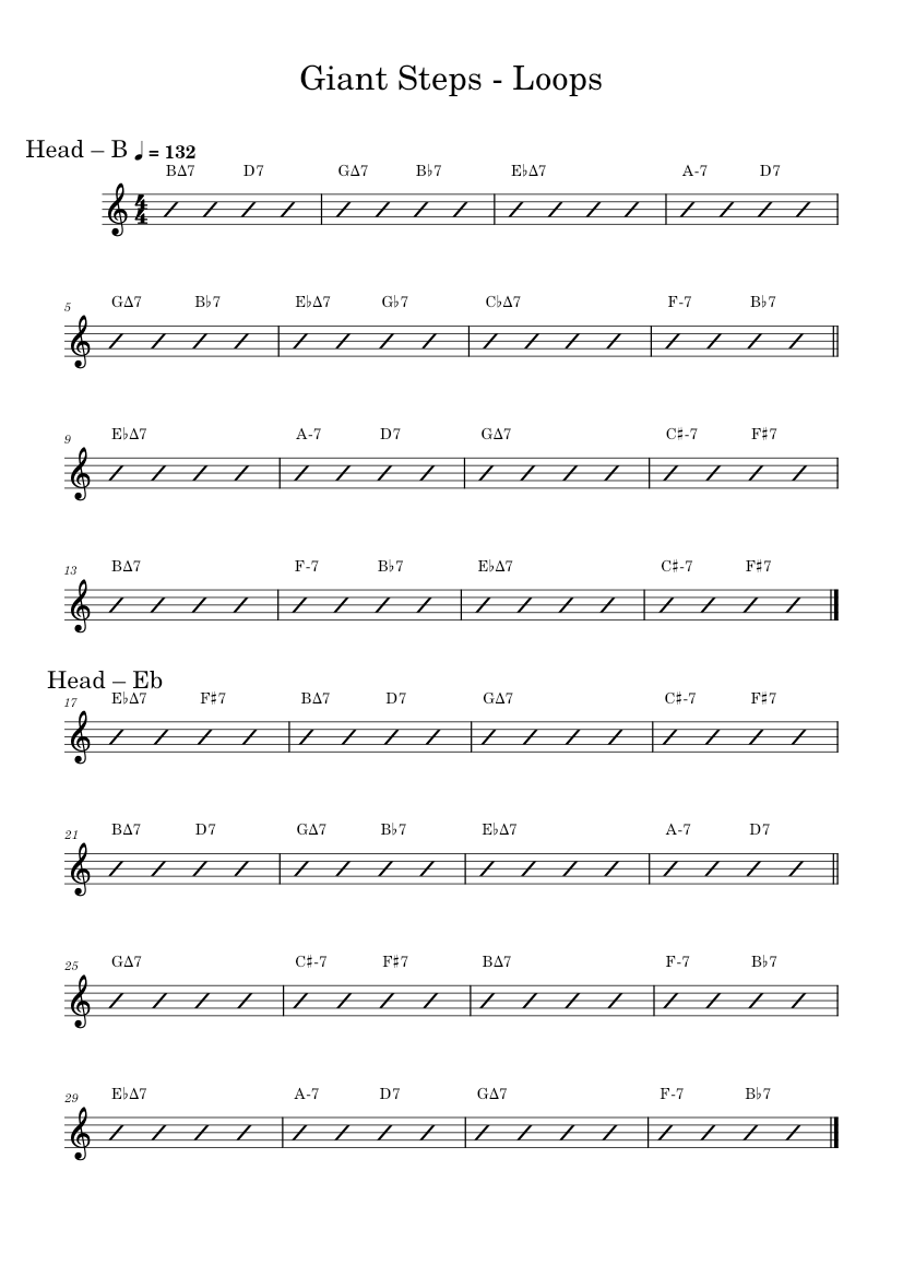 Giant steps – John Coltrane Giant Steps Harmonic Metronome Sheet music ...