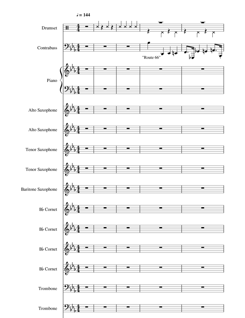 Route 66 Sheet music for Piano, Trombone, Cornet, Saxophone alto & more instruments (Mixed ...