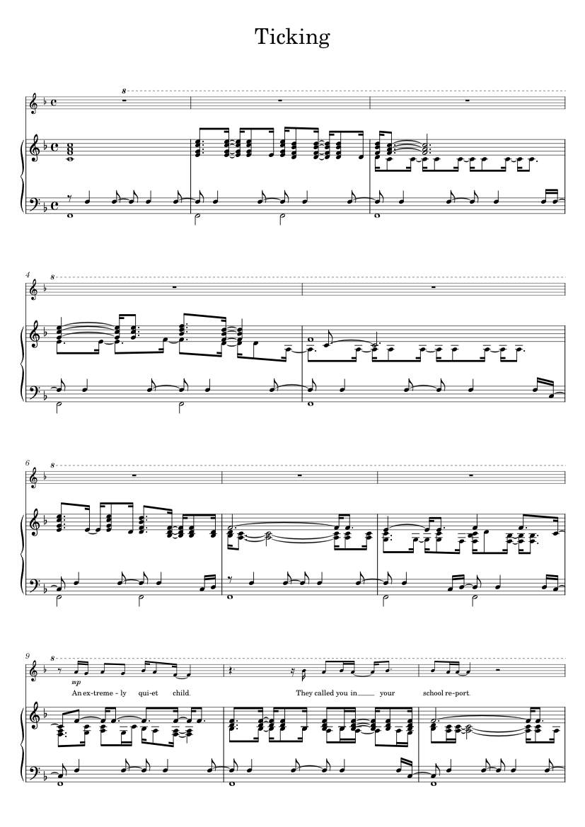 Ticking - Elton John Sheet Music for Piano, Violin (Piano-Voice ...