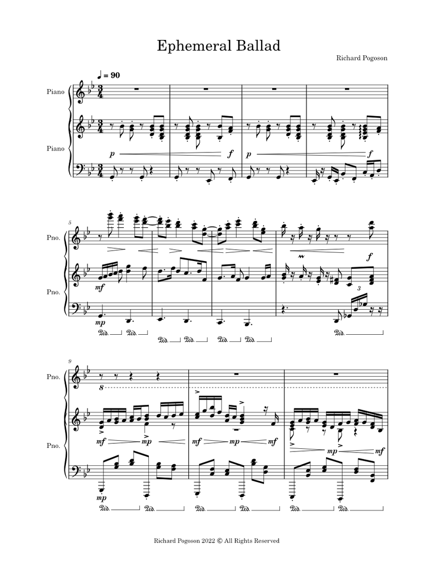 Ephemeral Ballad Sheet music for Piano (Solo) | Musescore.com