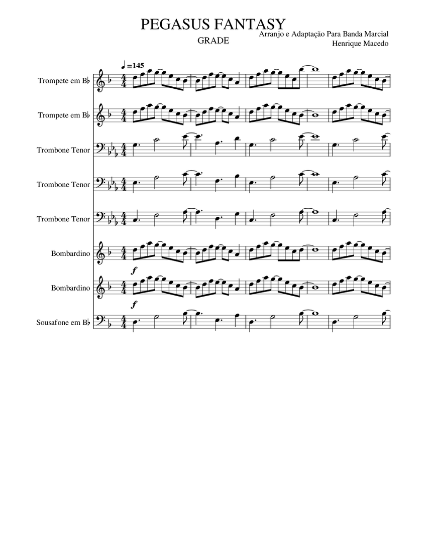 Pegasus Fantasy Sheet music for Euphonium, Trombone tenor, Trumpet in b ...