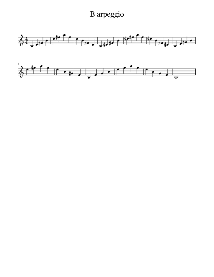 B arpeggio Sheet music for Violin (Solo) | Musescore.com