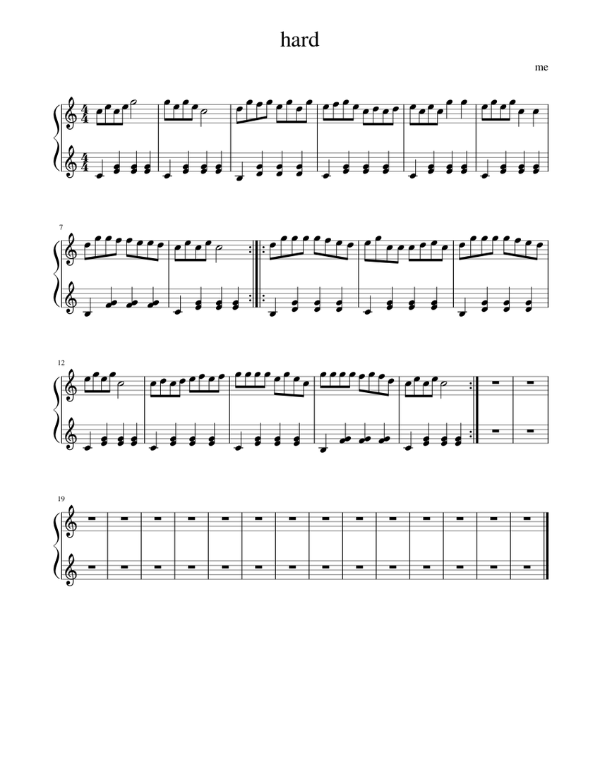 Hard Sheet music for Piano (Solo) | Musescore.com