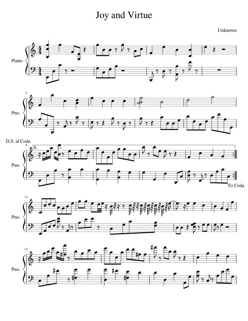 Joy and Virtue- James Roberts Sheet music for Piano (Solo) | Musescore.com