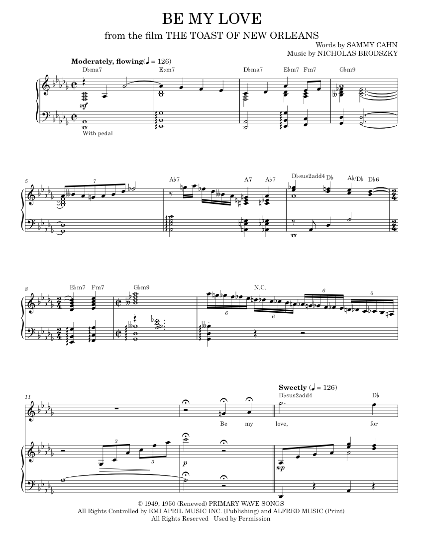 Play Official version of Be My Love Sheet Music by Andrea Bocelli for ...