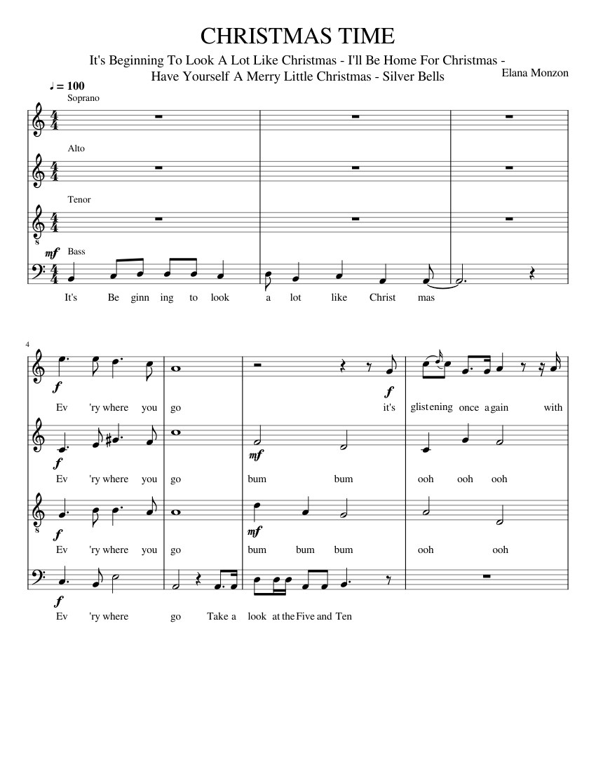 CHRISTMAS_TIME Sheet music for Piano (Piano Duo) | Musescore.com