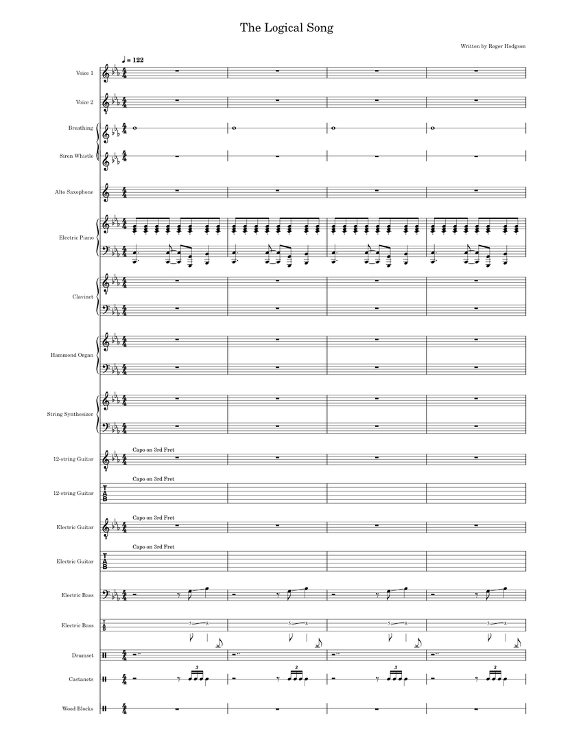 The Logical Song – Supertramp Sheet music for Piano, Organ, Vocals ...