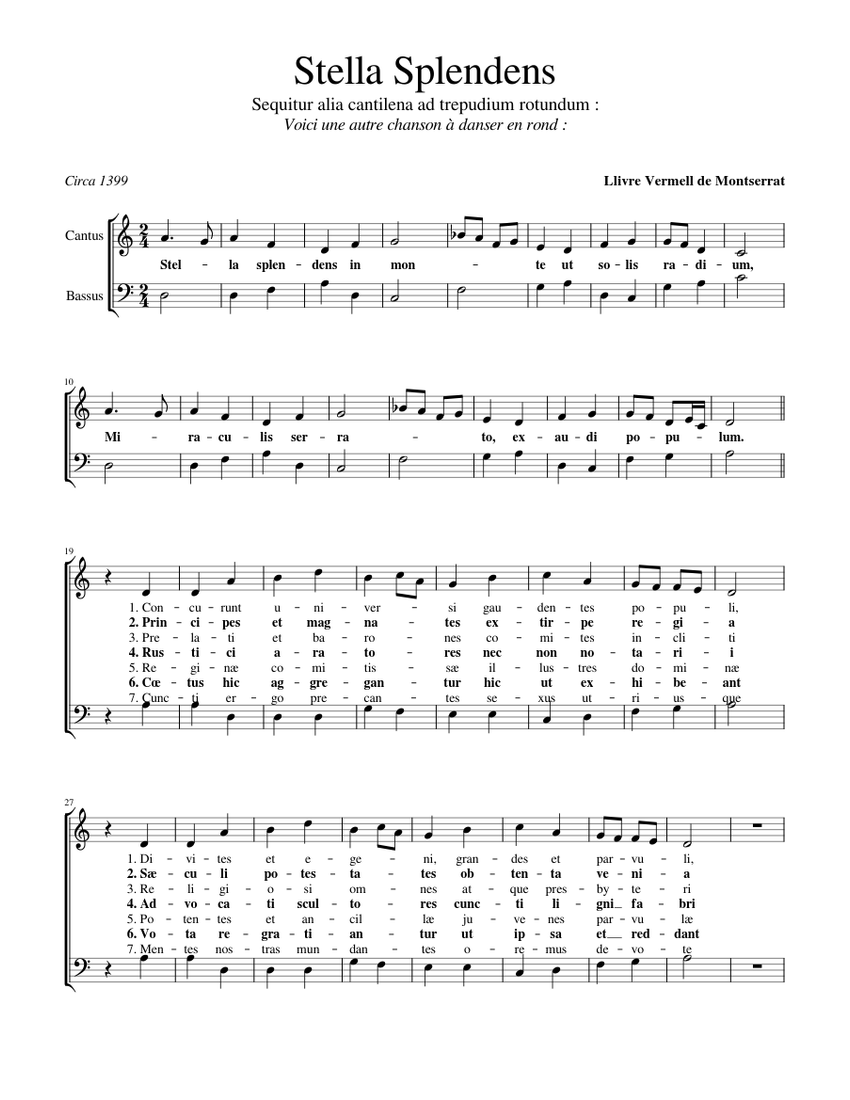 Stella splendens Sheet music for Soprano, Baritone (Choral) | Musescore.com