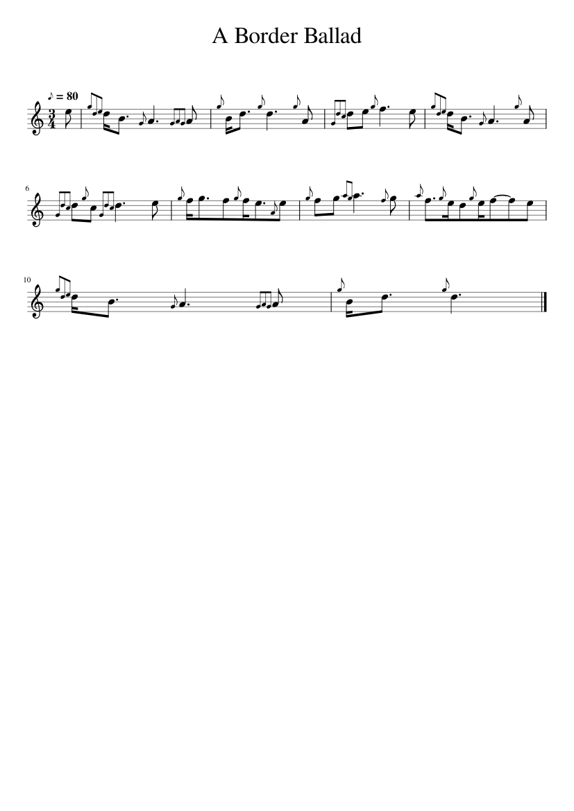 A Border Ballad Sheet music for Piano (Solo) Easy | Musescore.com